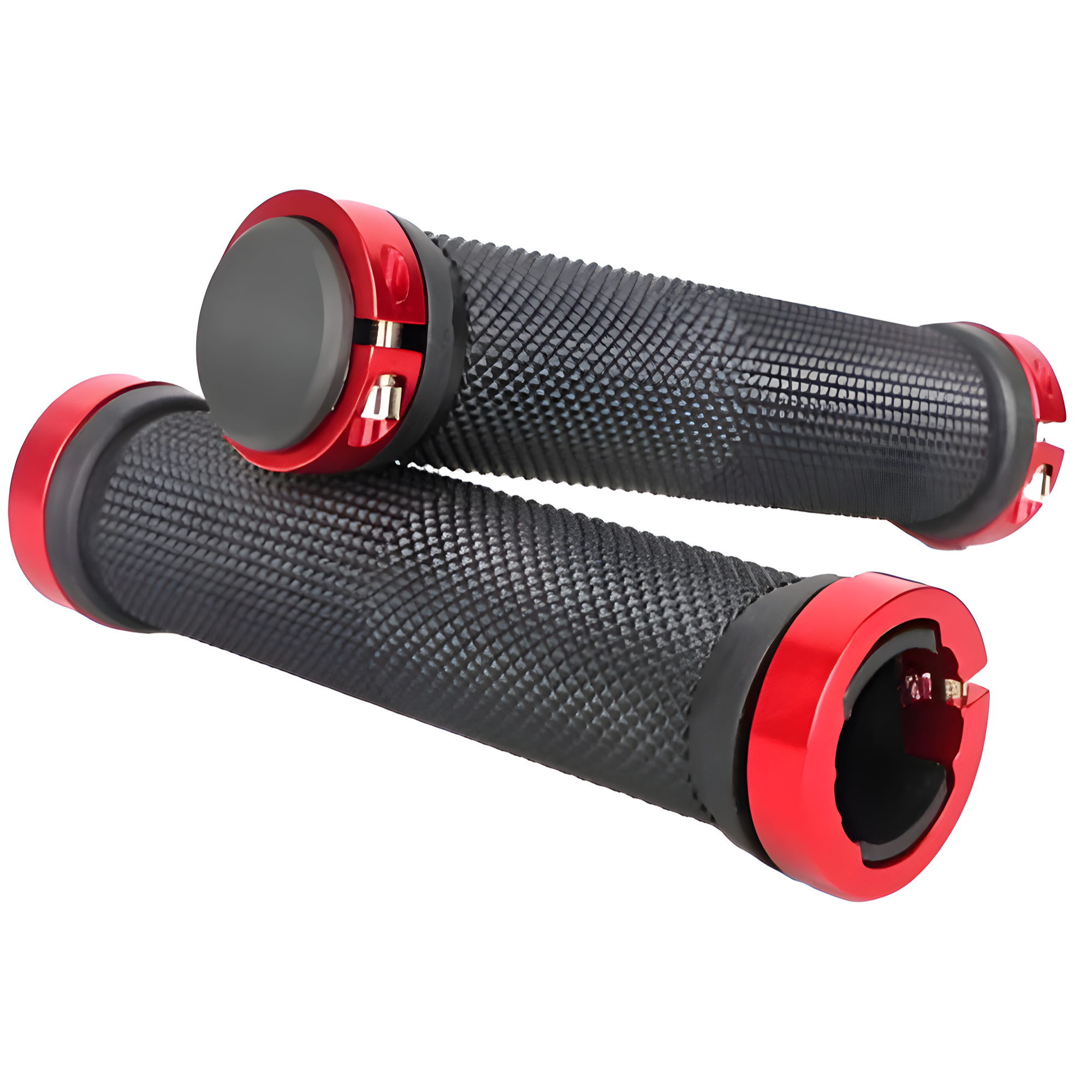 Double-Sided Aluminum Locking Bicycle Mountain Bike Handlebars Grips ...