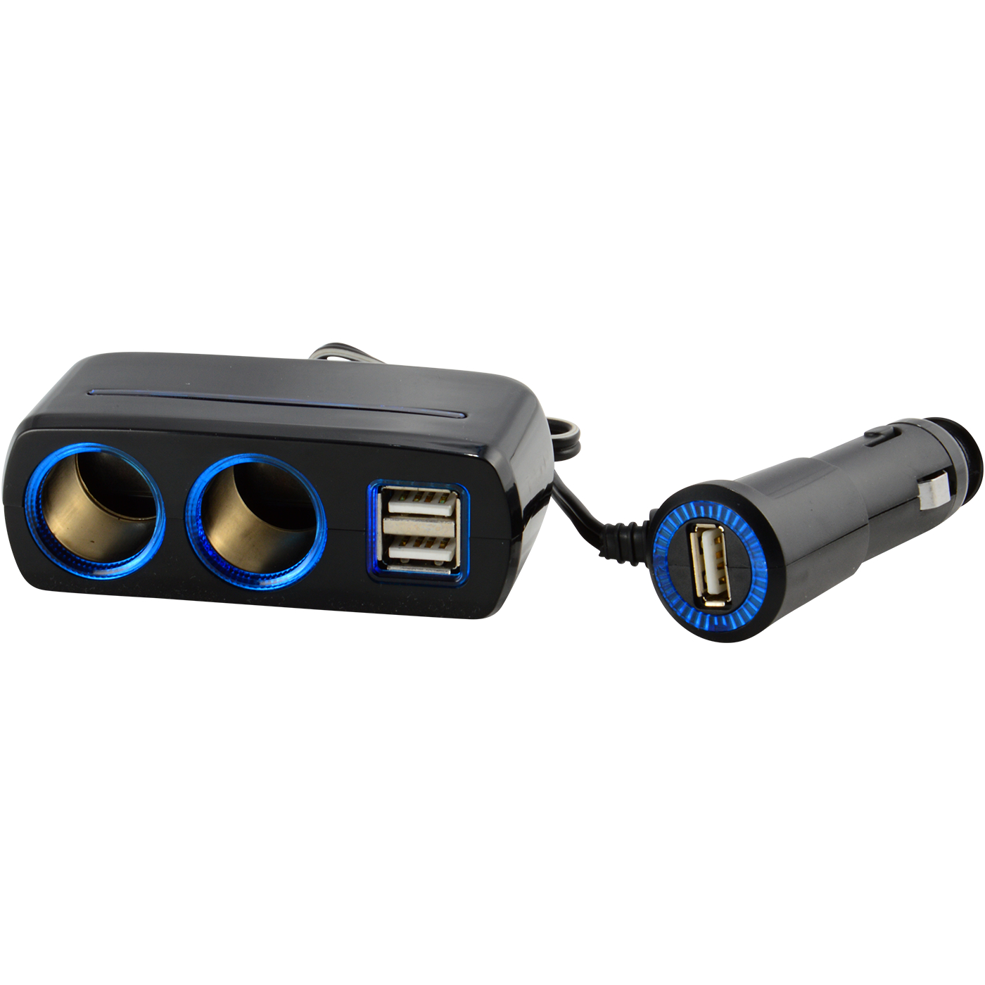 12V Car Socket 2 Way Power Splitter with 3 USB Ports (80W) - $8.95 ...