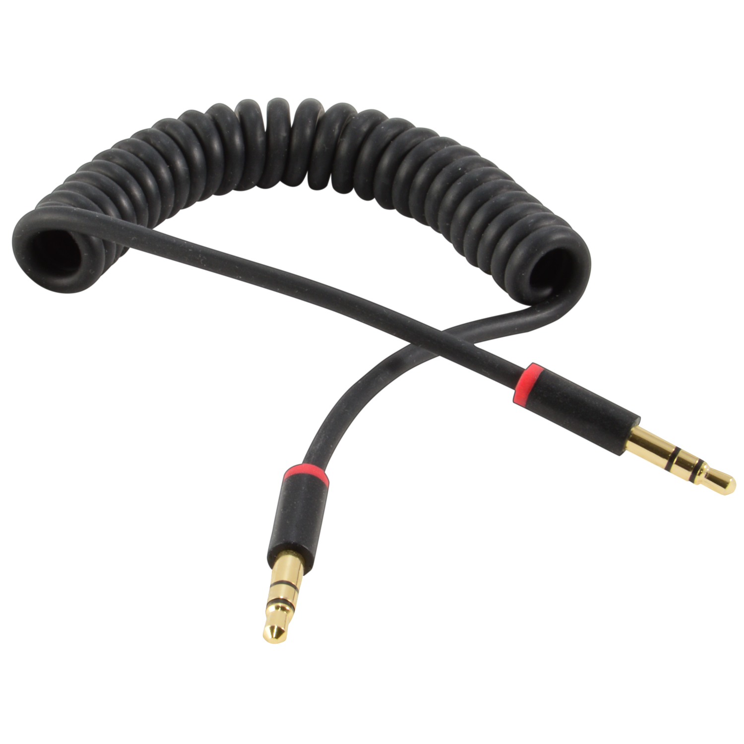 Spring Coiled 3.5mm Stereo Audio Aux Cable, Gold Plated (3 feet) - $4. ...
