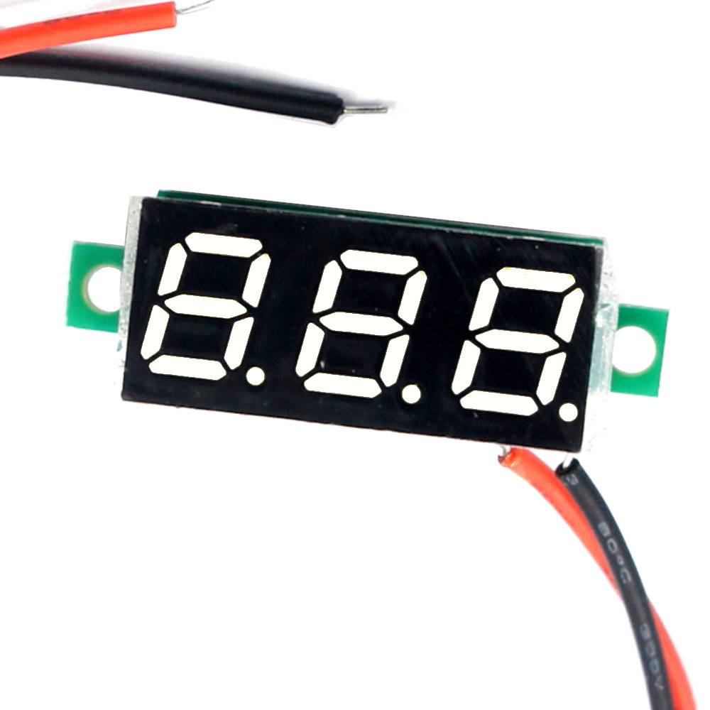 DC 4.5-30V 2-Wire Voltmeter 3-Digit LED Display Panel Volt Meter ...