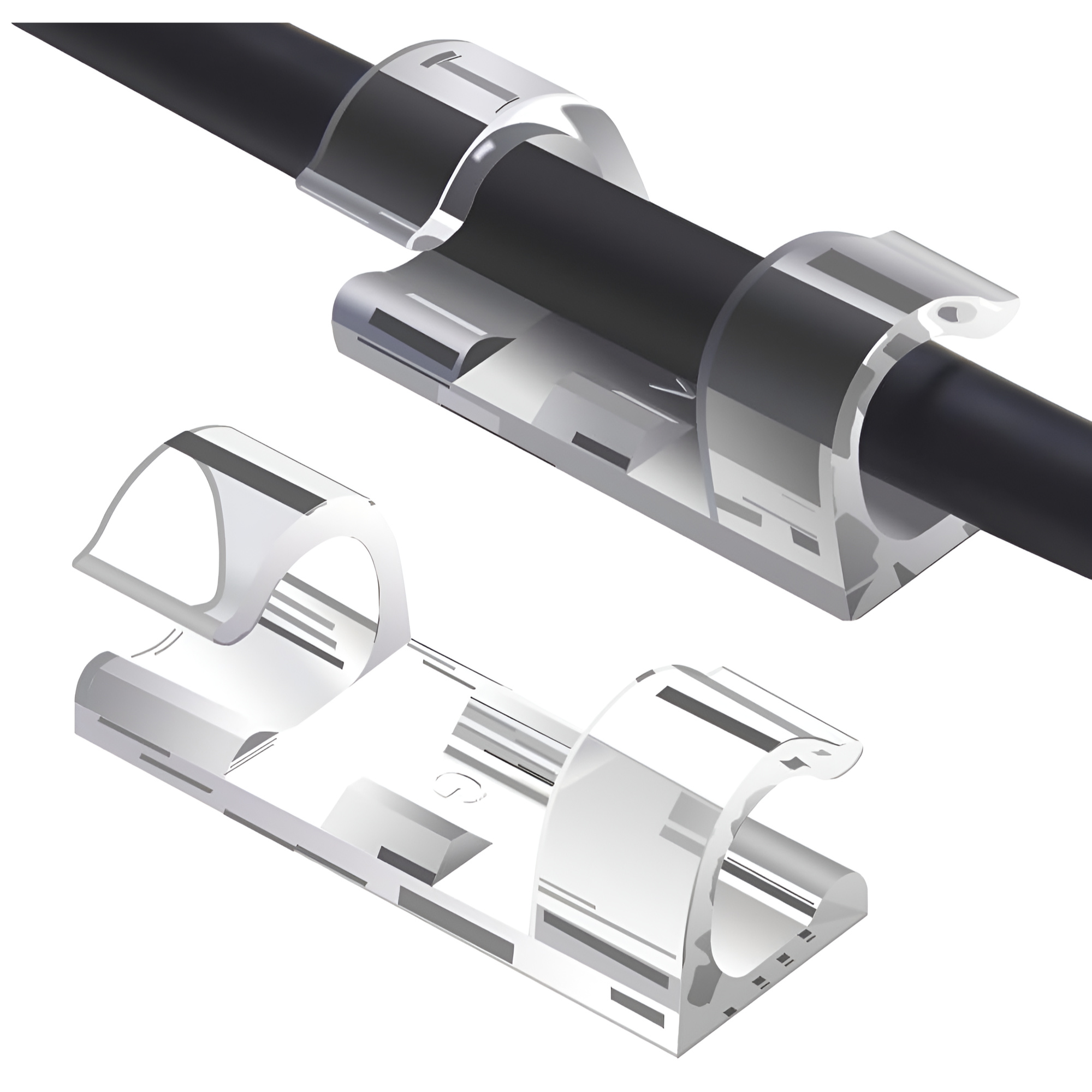 20pcs Clear Plastic Adhesive Cable Cord Wire Organizer Clips Holders ...