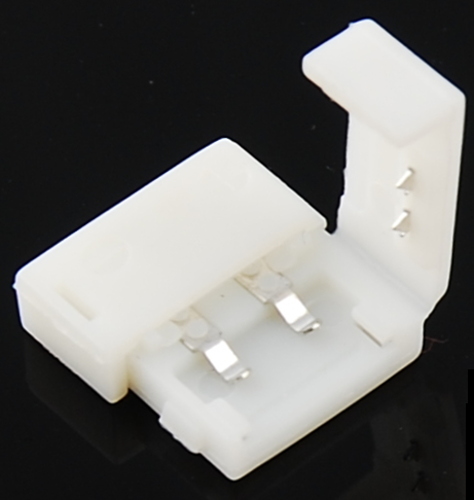 10mm 2-pin Solderless Clip-on Coupler Connector for 5050 LED Strip ...