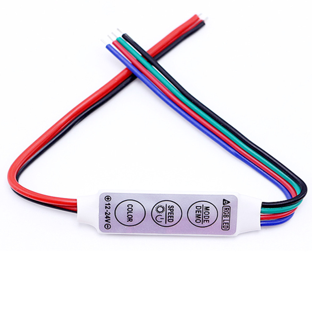 3-Key LED Controller for RGB LED Light Strips with Fixed Color ...